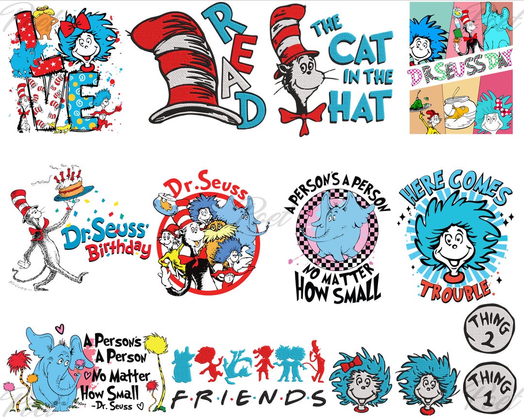 Dr. Seuss Cat in the Hat PNG: Read Love Trouble (digital Download) - Etsy