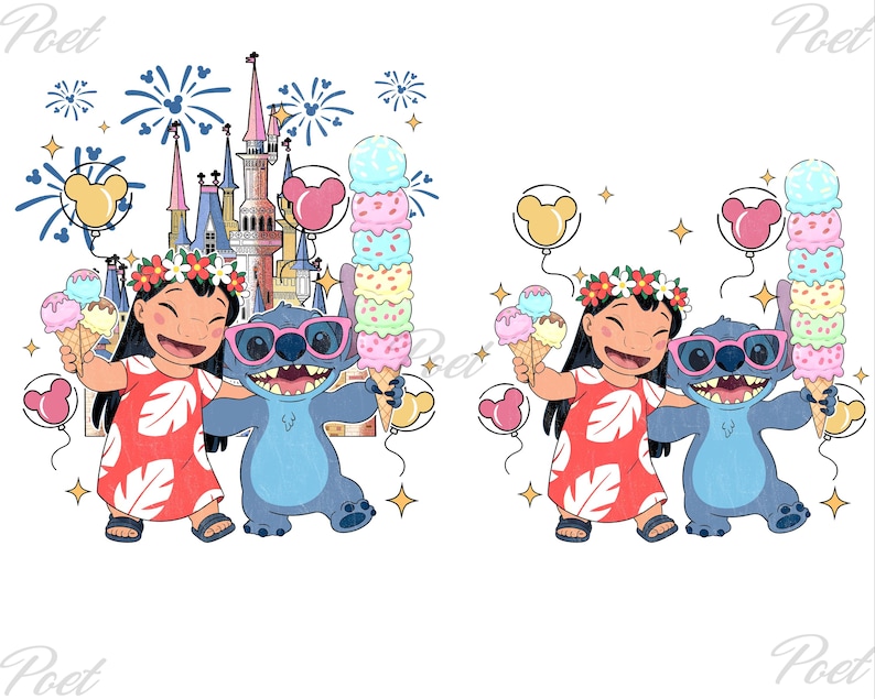Lilo and Stitch PNG: Never Leave Family Behind, T-shirt Design (instant ...