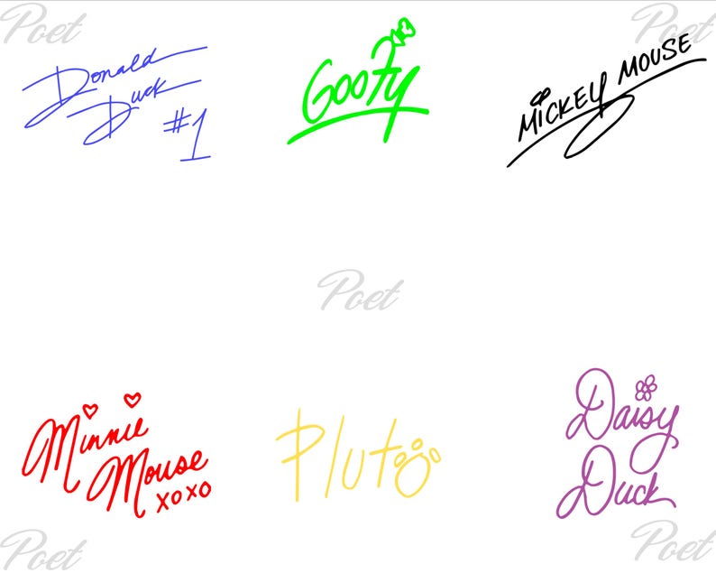 Mickey and Friends Signature PNG, Instant Download - Etsy