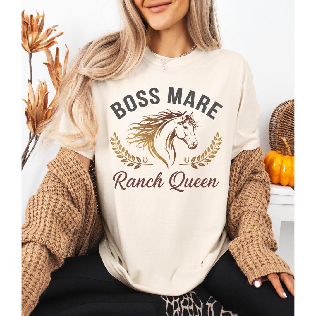Boss Mare Ranch Queen T-shirt | Western Boss Mare Tee | Retro Ranch ...