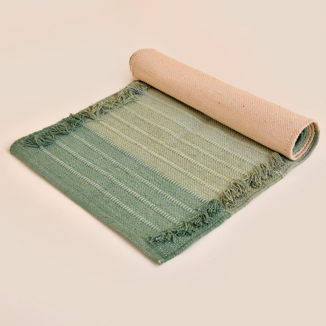 Organic Herbal Cotton Yoga Mat – Ecofriendly, Handwoven, Anti-slip ...