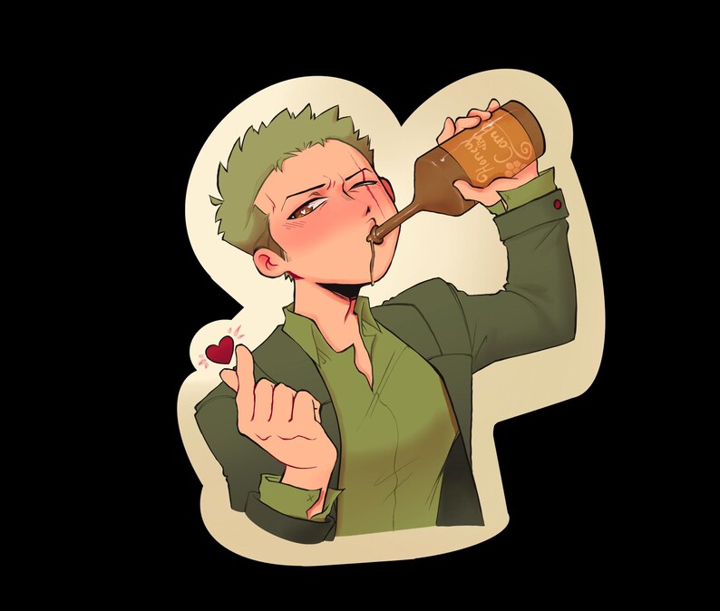 Zoro Heart Sticker One Piece - Etsy