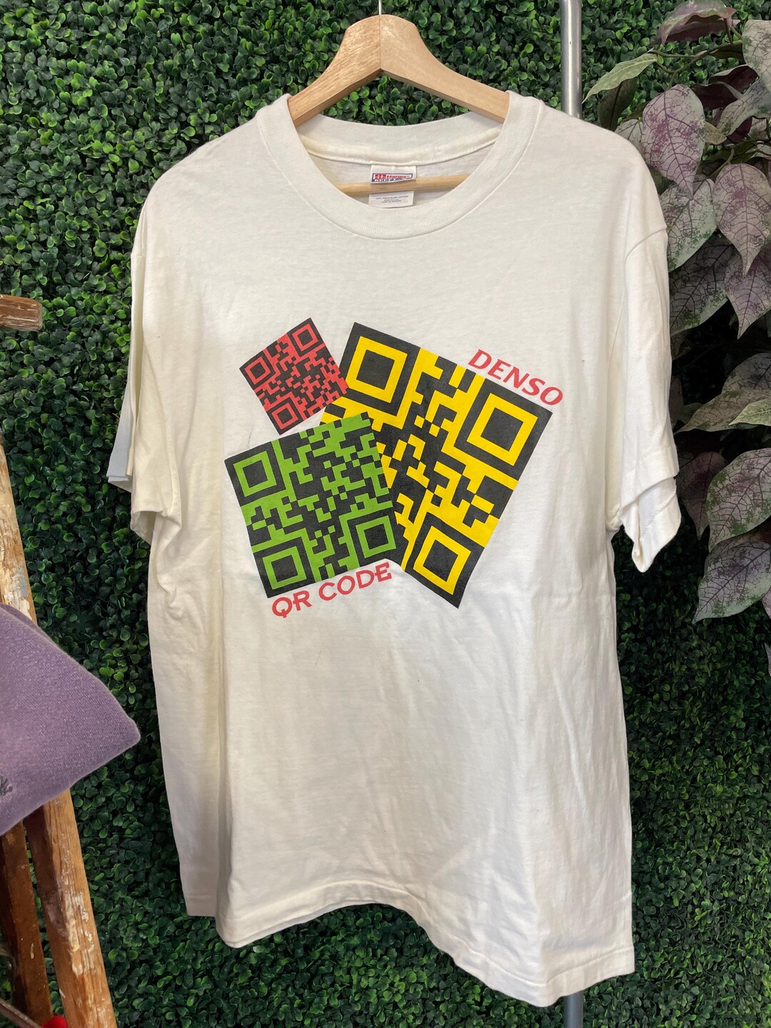 Vtg 90s QR CODE TSHIRT // Vintage Fashion Tee Tech Digital Skater Baggy ...