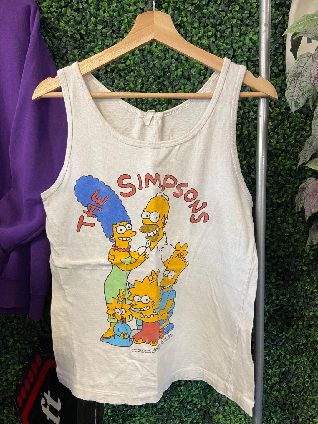 Vtg 90s the SIMPSONS FAMILY SHOW Tank Top // Vintage White Tee Shirt ...