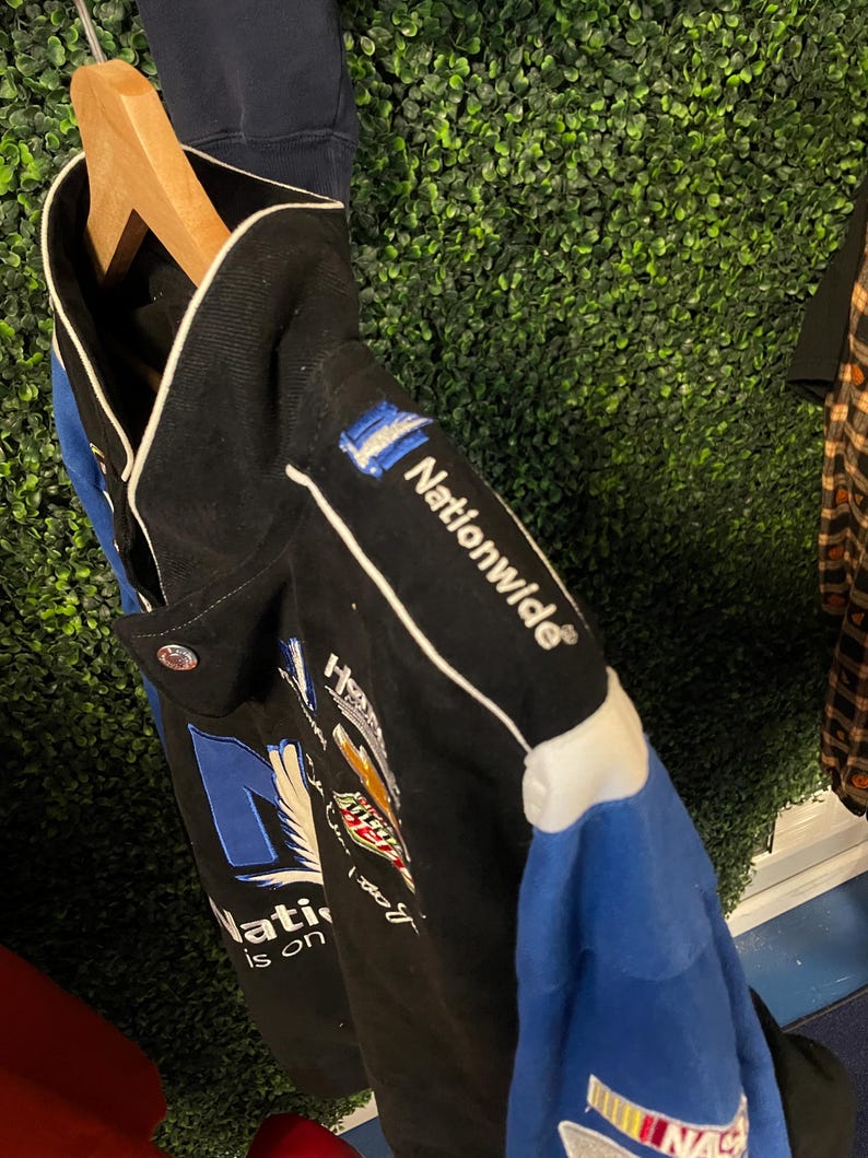 Vtg 2000s DALE EARNHARDT Jr NASCAR Jacket // Vintage Racing Black ...