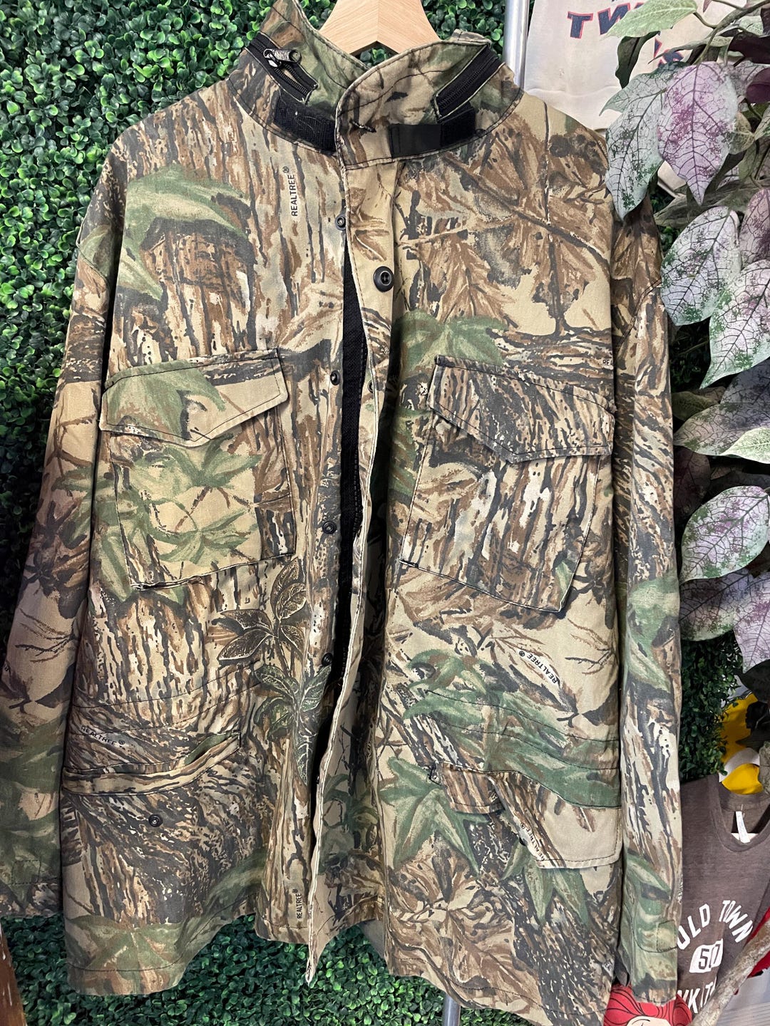 Vtg REALTREE Camo Hunting Field Jacket Army M65 M51 Vietnam Style Large ...