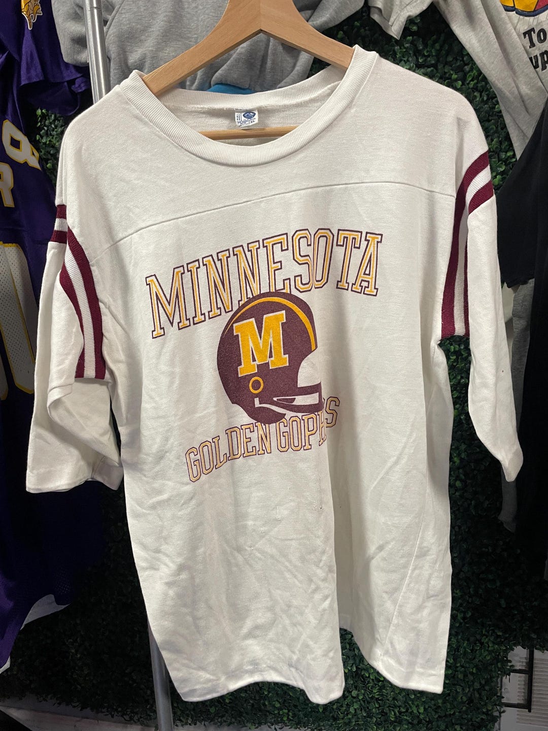 Vtg 80s GOLDEN GOPHERS FOOTBALL Shirt Xl // Vintage Red Gold Artex ...