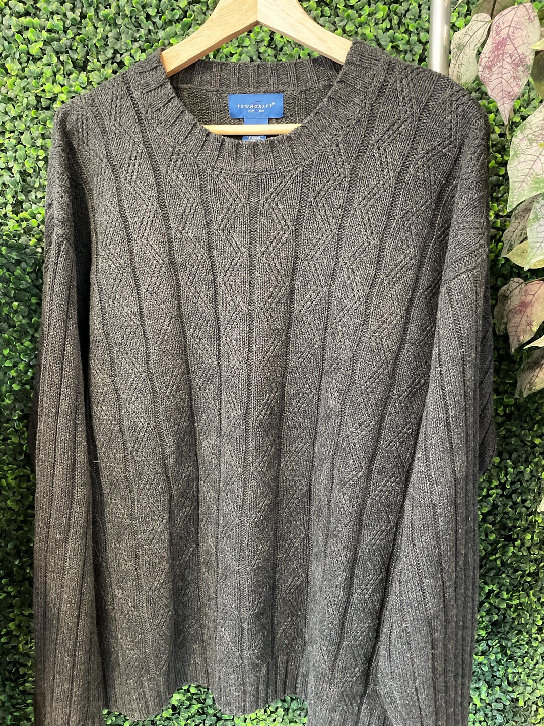 Vtg 90s TOWNCRAFT KNIT SWEATER // 80s Fuzzy Cozy Warm Thick Sweat Fall ...