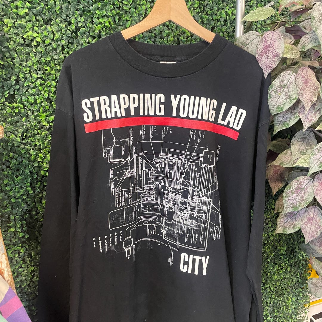 Vtg 90s STRAPPING YOUNG LAD Long Sleeve // Vintage Tee Shirt All Hail ...