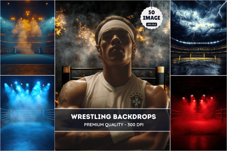 Wrestling & Boxing Stadium Backgrounds: Sports Photoshop Overlays ...