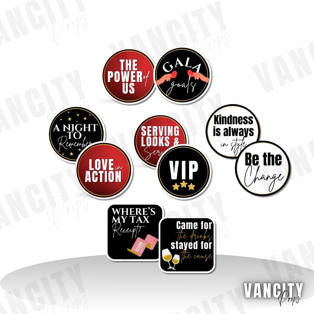 Charity Gala Photobooth Props: Double Sided PVC Fundraising Set - Etsy