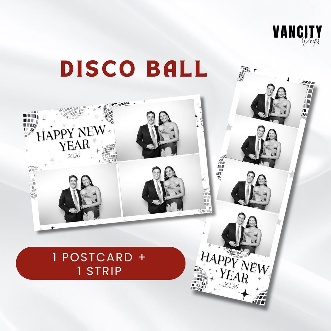 Disco Ball Photobooth Template: PNG and PSD (2x6 & 6x4 Sizes) Postcard ...
