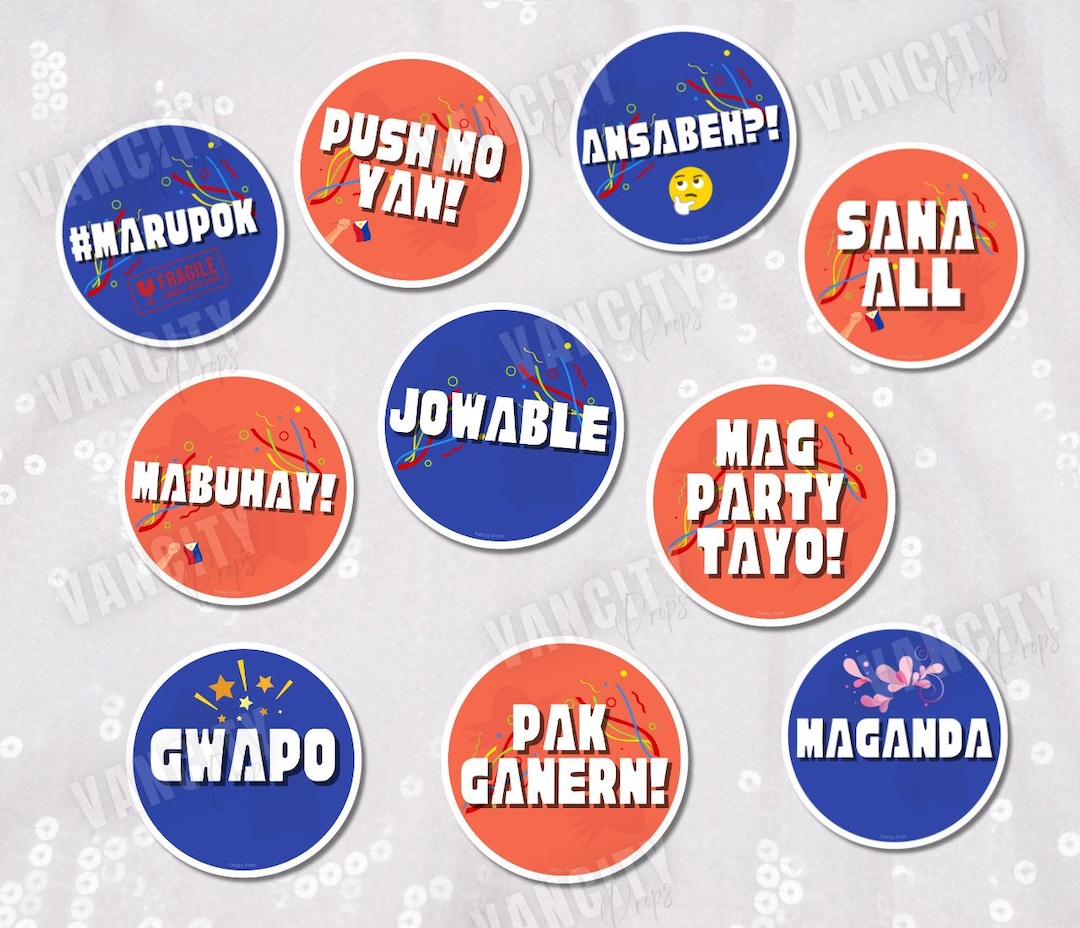 Filipino Photobooth Props: Tagalog Slang, Double Sided (set of 5) - Etsy