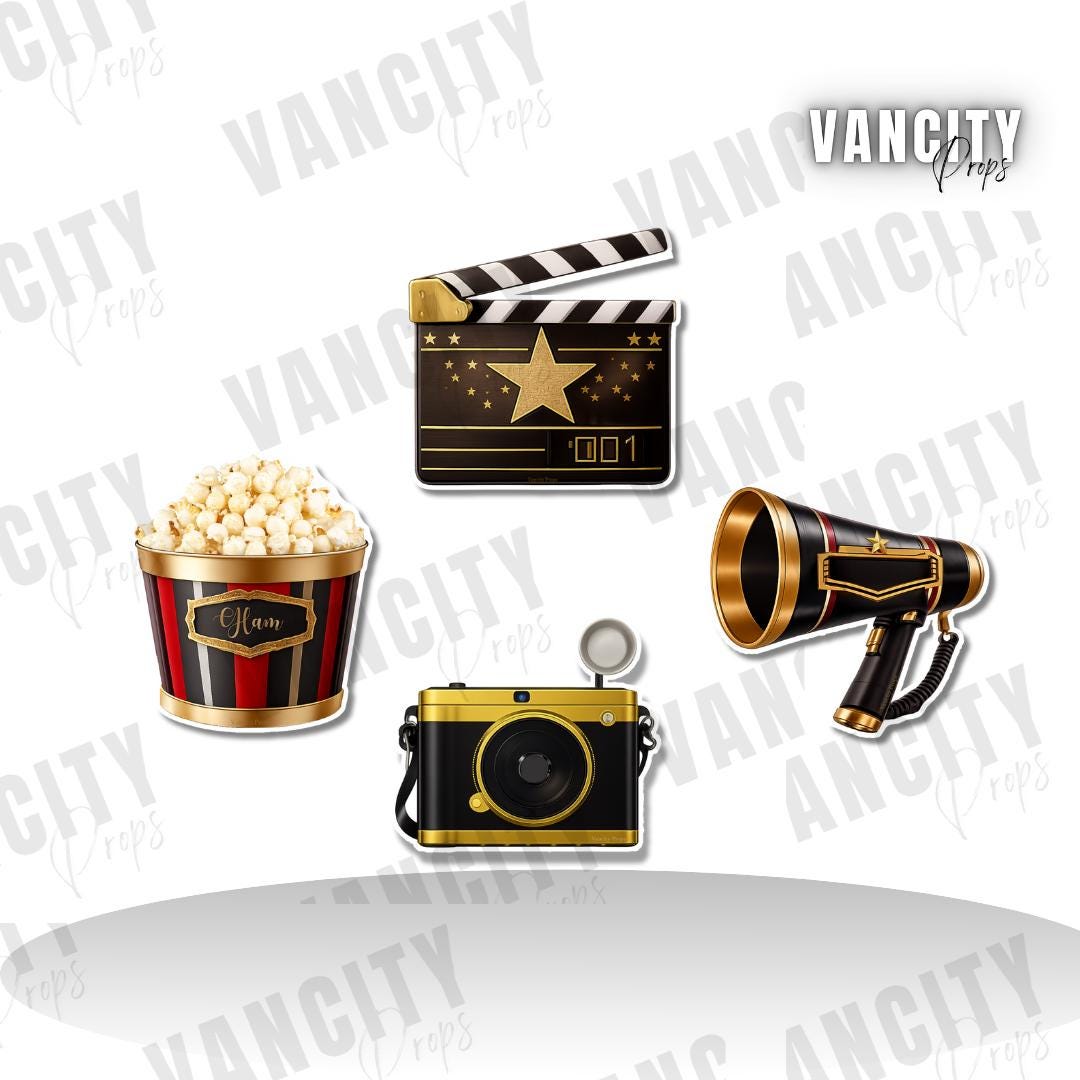 Hollywood Photobooth Prop Set: Single Sided PVC Photo Booth Props ...