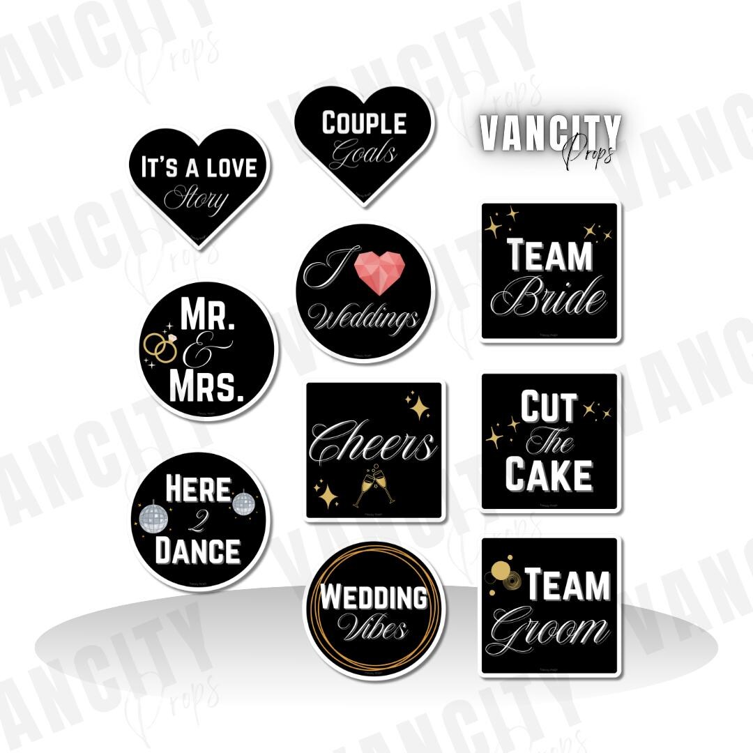 Wedding Photobooth Prop Set | 6mm PVC | Photobooth Double Sided Prop ...