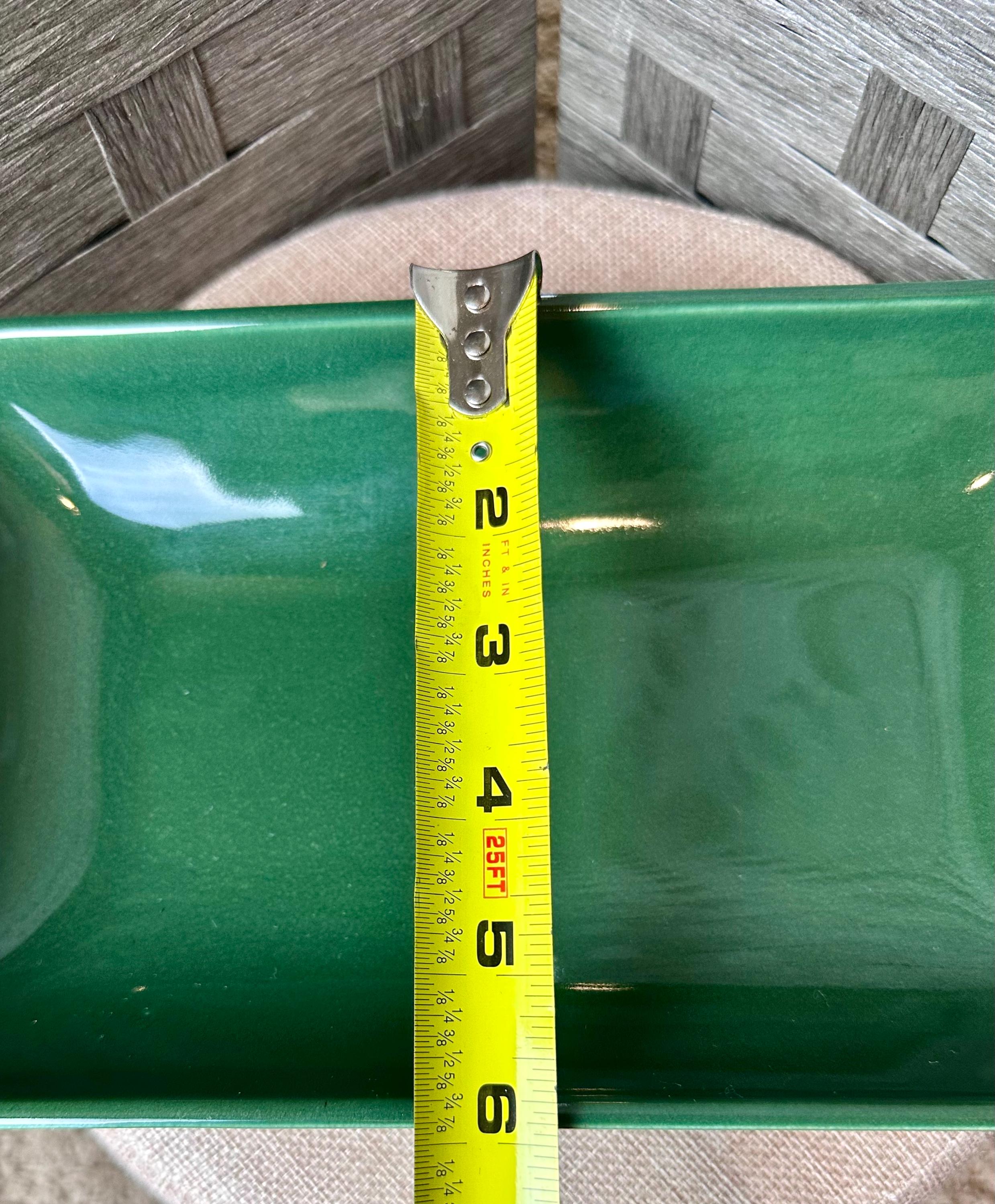 Rare Vintage Emerald Green Rectangular Ceramic Serving Tray - Etsy