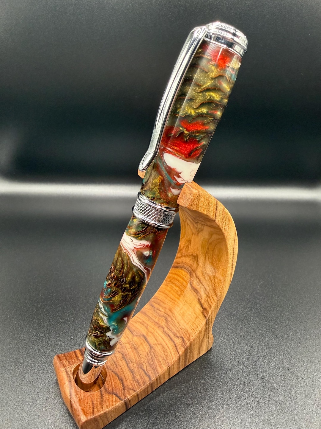 Handcrafted Pine Cone & Swirled Resin Pen – Chrome Hardware - Etsy