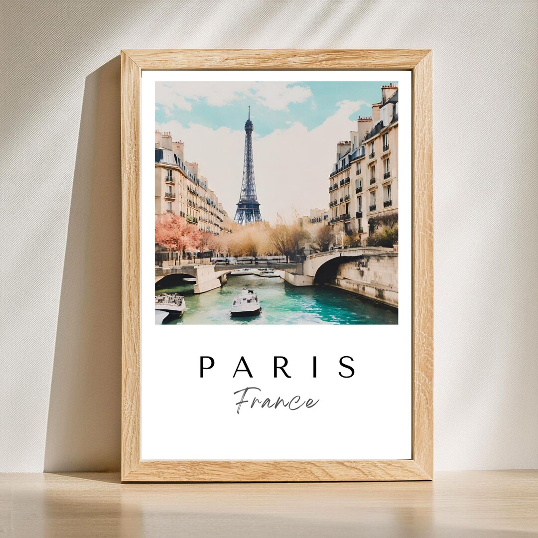 Set of 2 Watercolour Paris Prints - Eiffel Tower Scene Wall Art ...