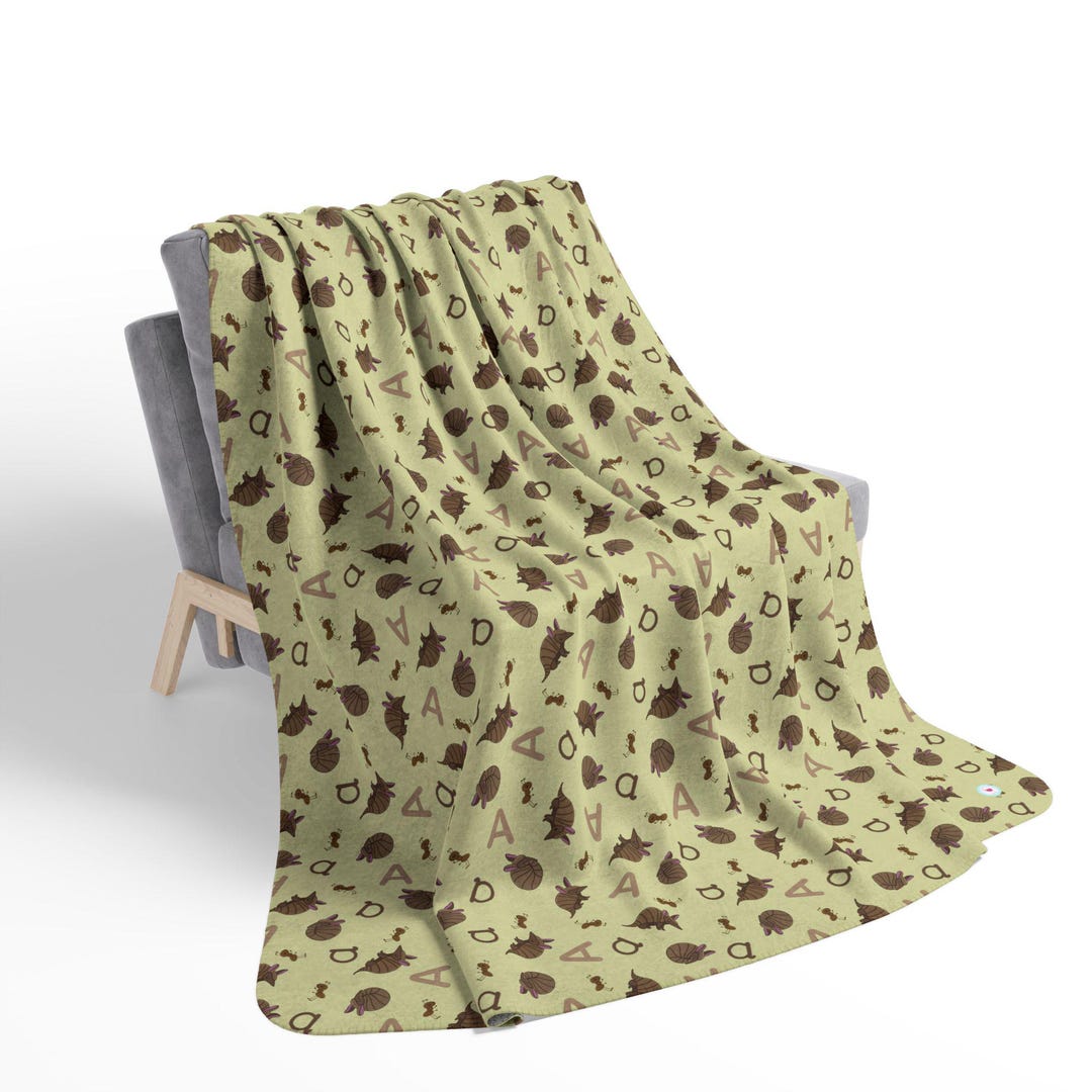 Cozy Green Armadillo Fleece Sherpa Blanket - Etsy