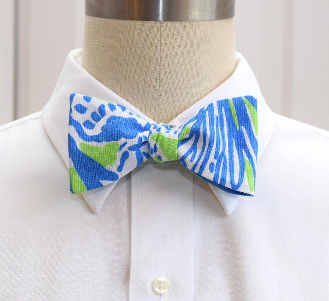 Coral Reef Bow Tie: Lime Green and Royal Blue, Beach Wedding - Etsy