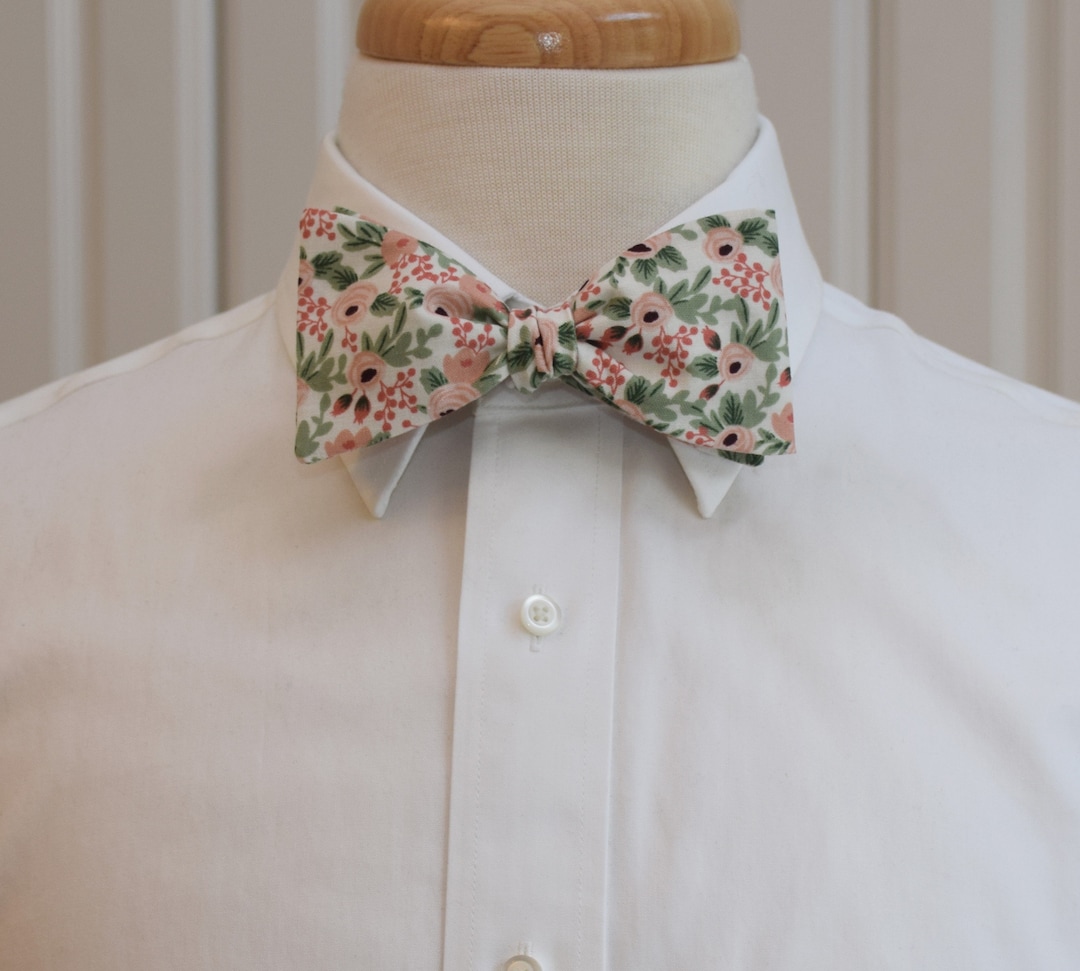 Rifle Paper Co. Floral Bow Tie: Garden Party Rosa, Blush Pink, Sage ...