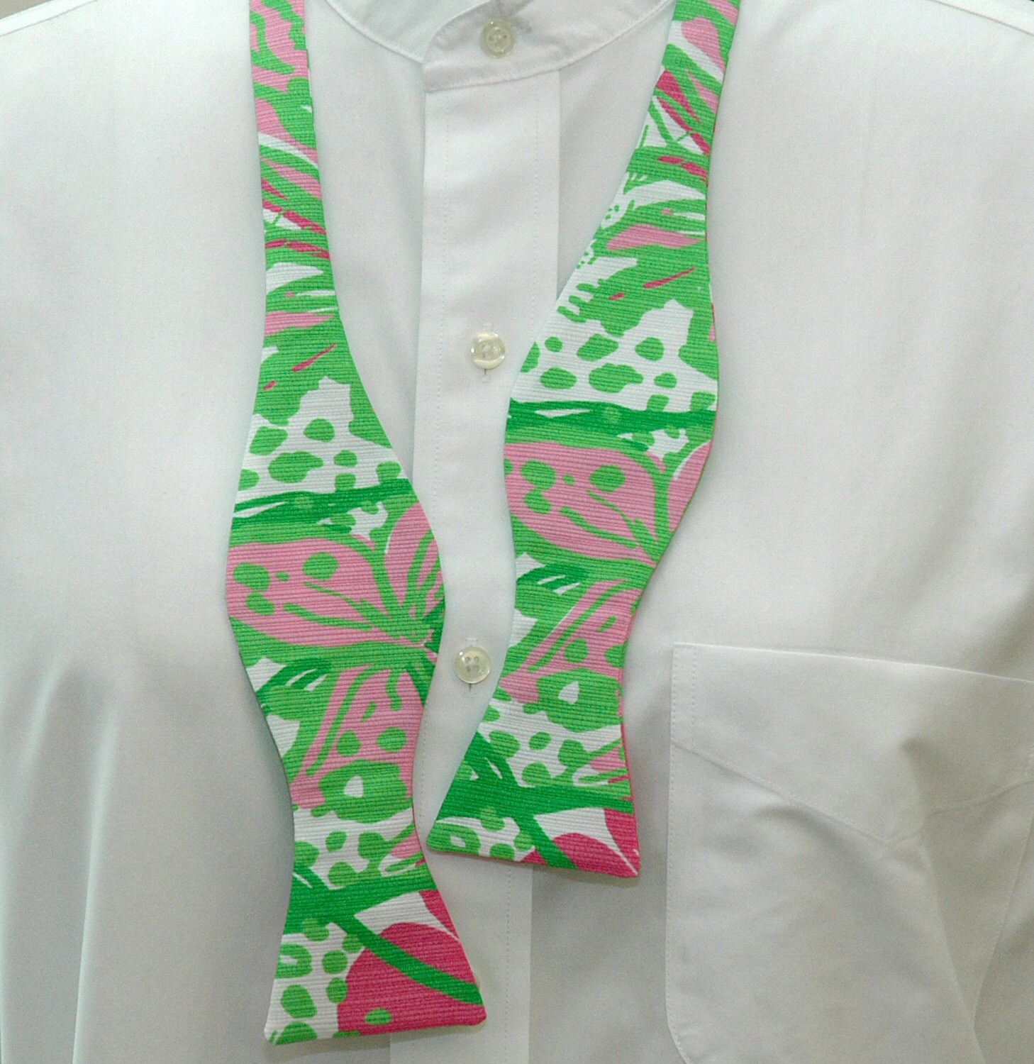 Bow Tie Green pink white Bow Tie Wedding Bow Tie Groom groomsmen Bow