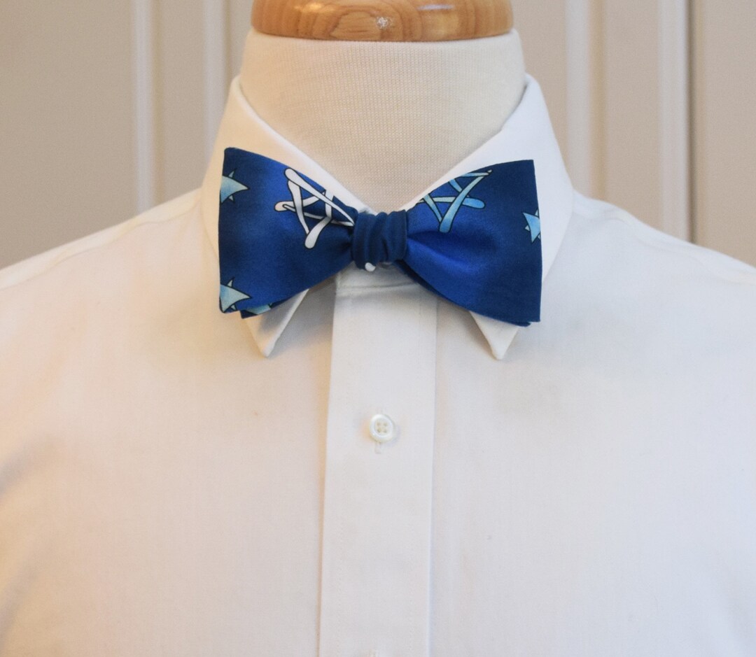 Star of David Bow Tie: Blue Hanukkah Holiday Cotton Bowtie - Etsy
