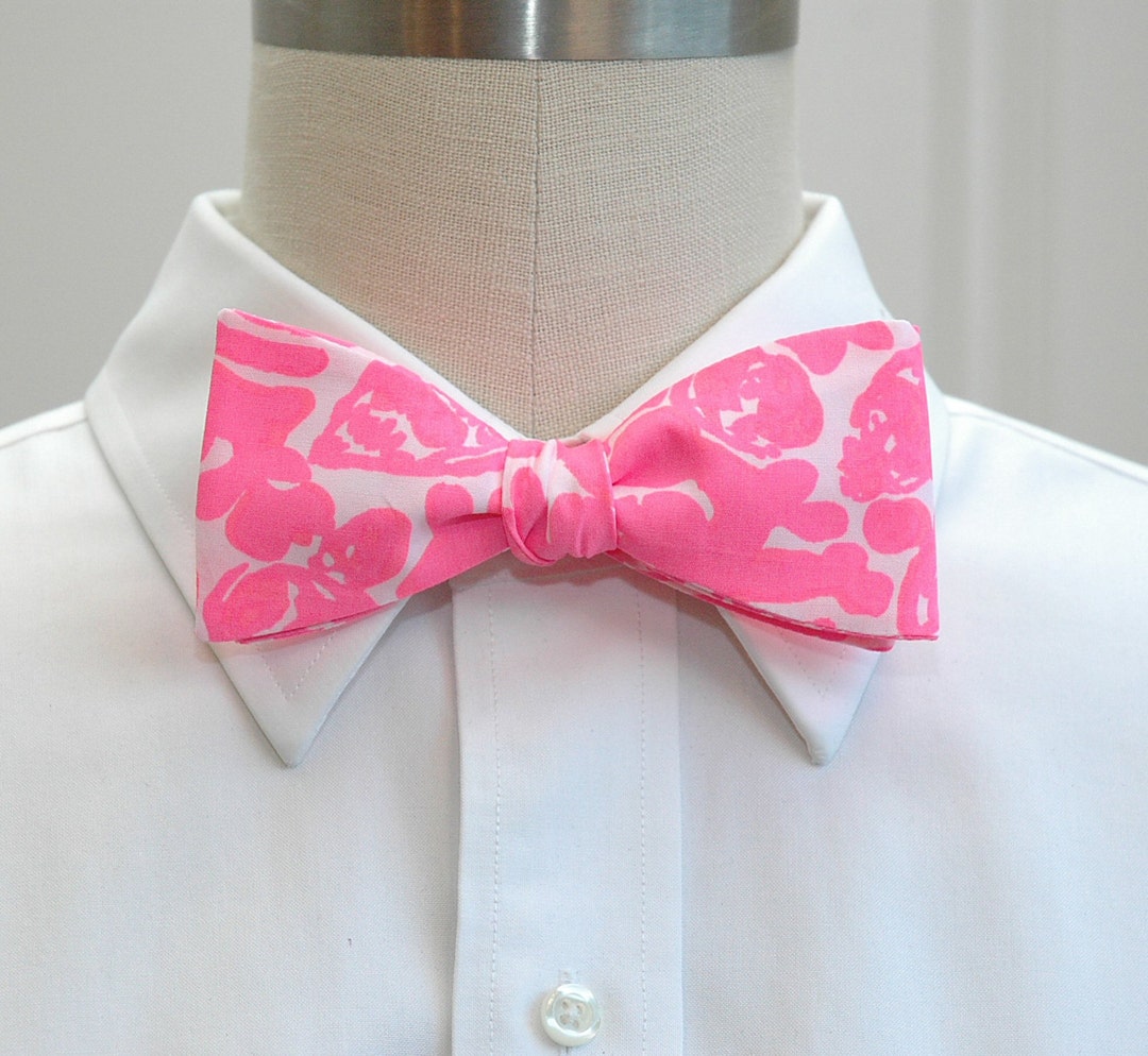 Hot Pink Shell Print Bow Tie: Kentucky Derby Wedding Groom Groomsmen - Etsy