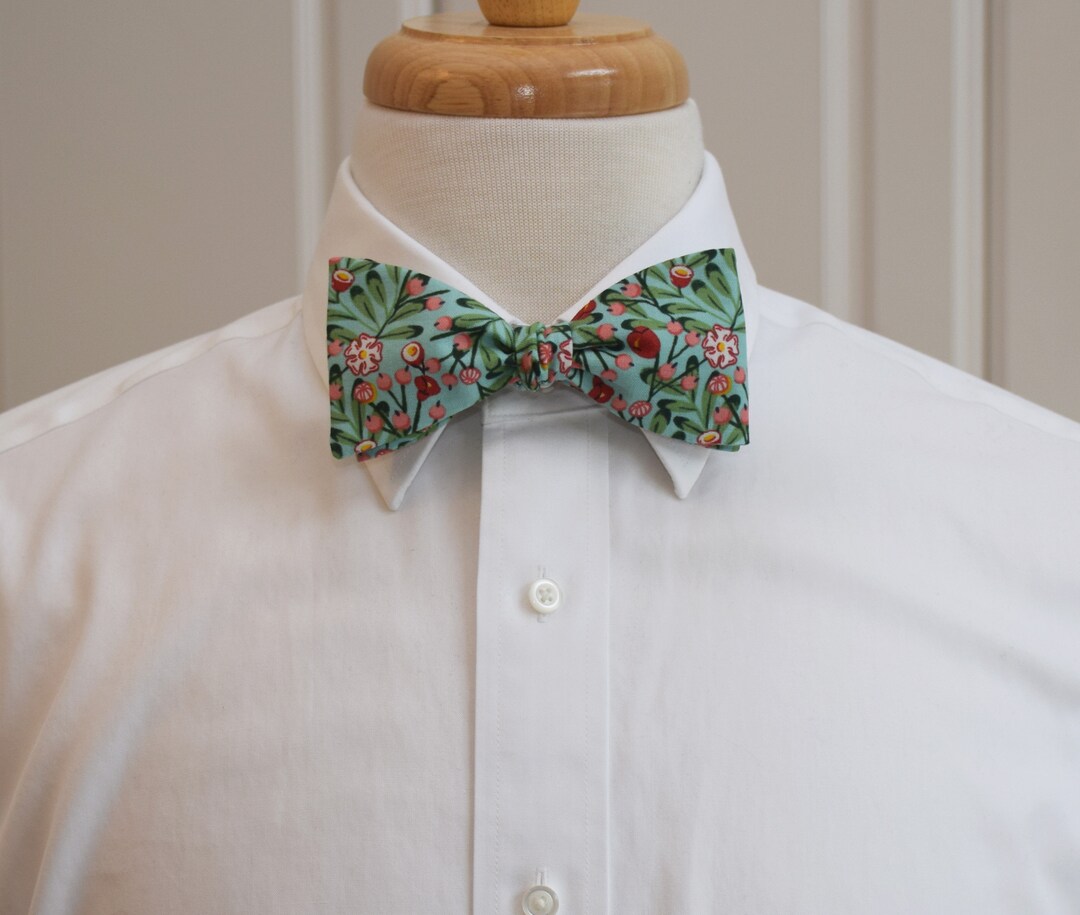 Rifle Paper Co. Bow Tie: Loli's Garden Turquoise Floral, Self-tie - Etsy