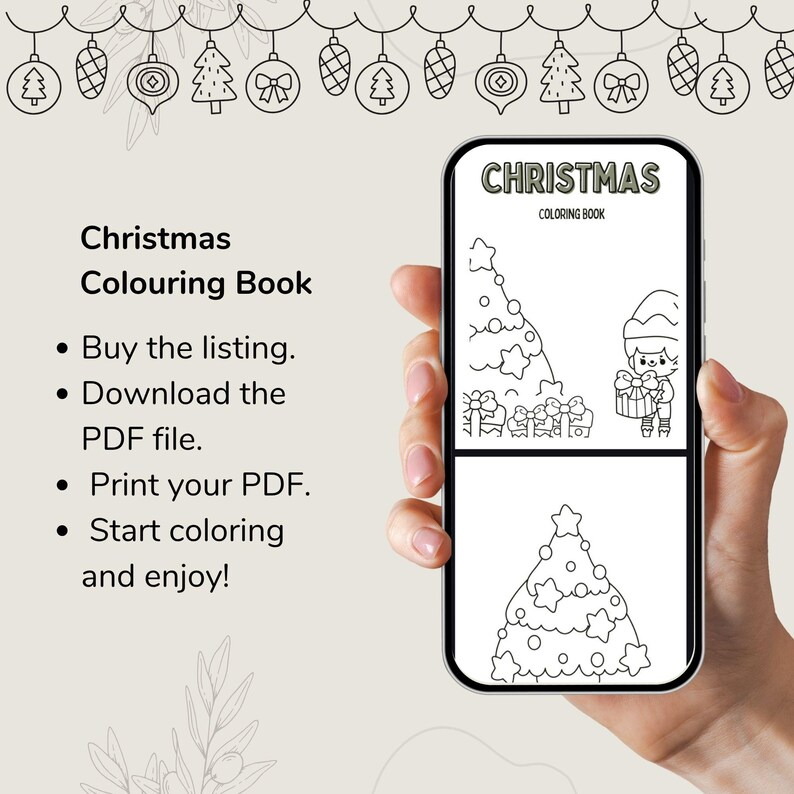 Christmas Coloring Book, Kids Christmas Coloring Pages, Christmas ...