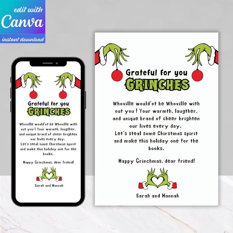 Grinchmas Table Cards - Etsy UK