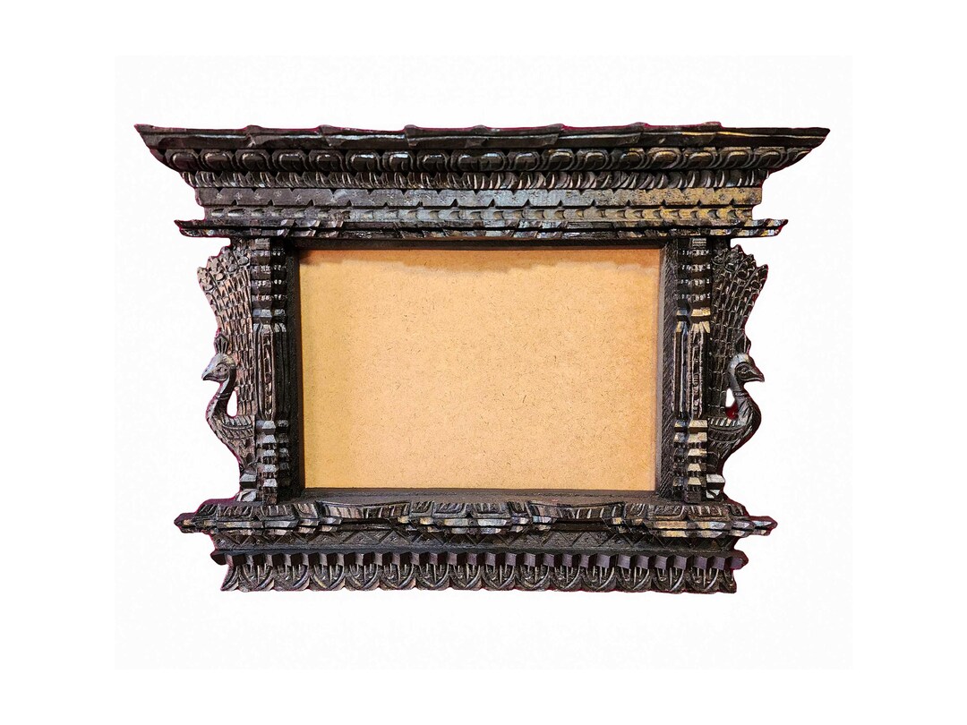 Hand Carved Newari Wooden Photo Frame, Traditional Window Design - Etsy