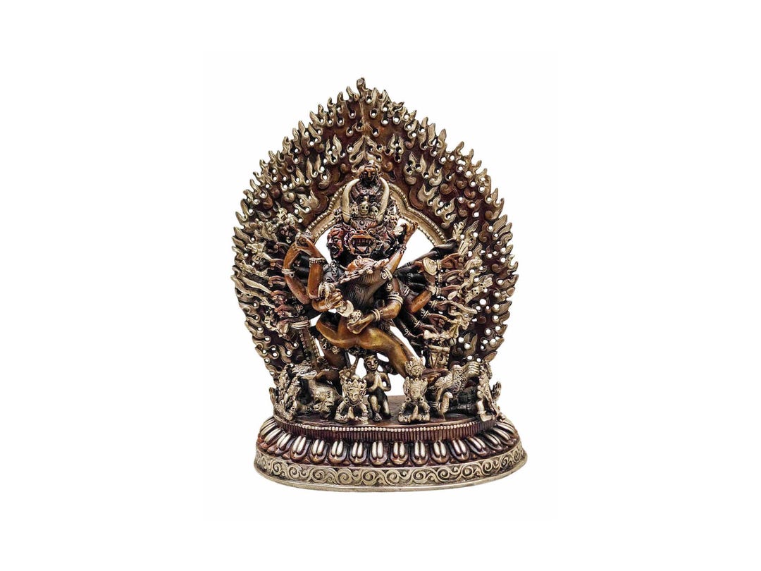 8-inch Yamantaka Shakti, Buddhist Handmade Statue and Silver and ...