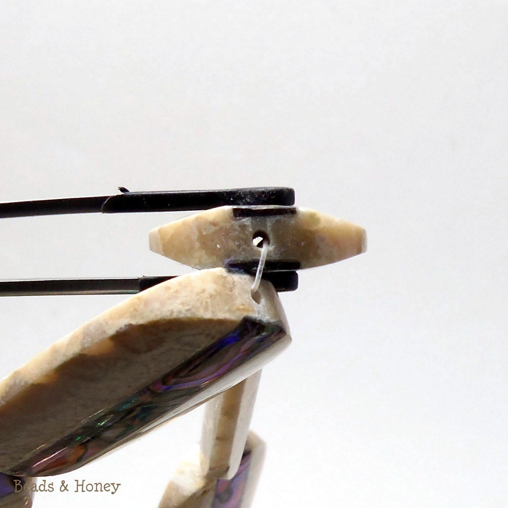 Mactan Stone With Abalone Shell Inlay, Oval, Flat, Smooth, Natural ...
