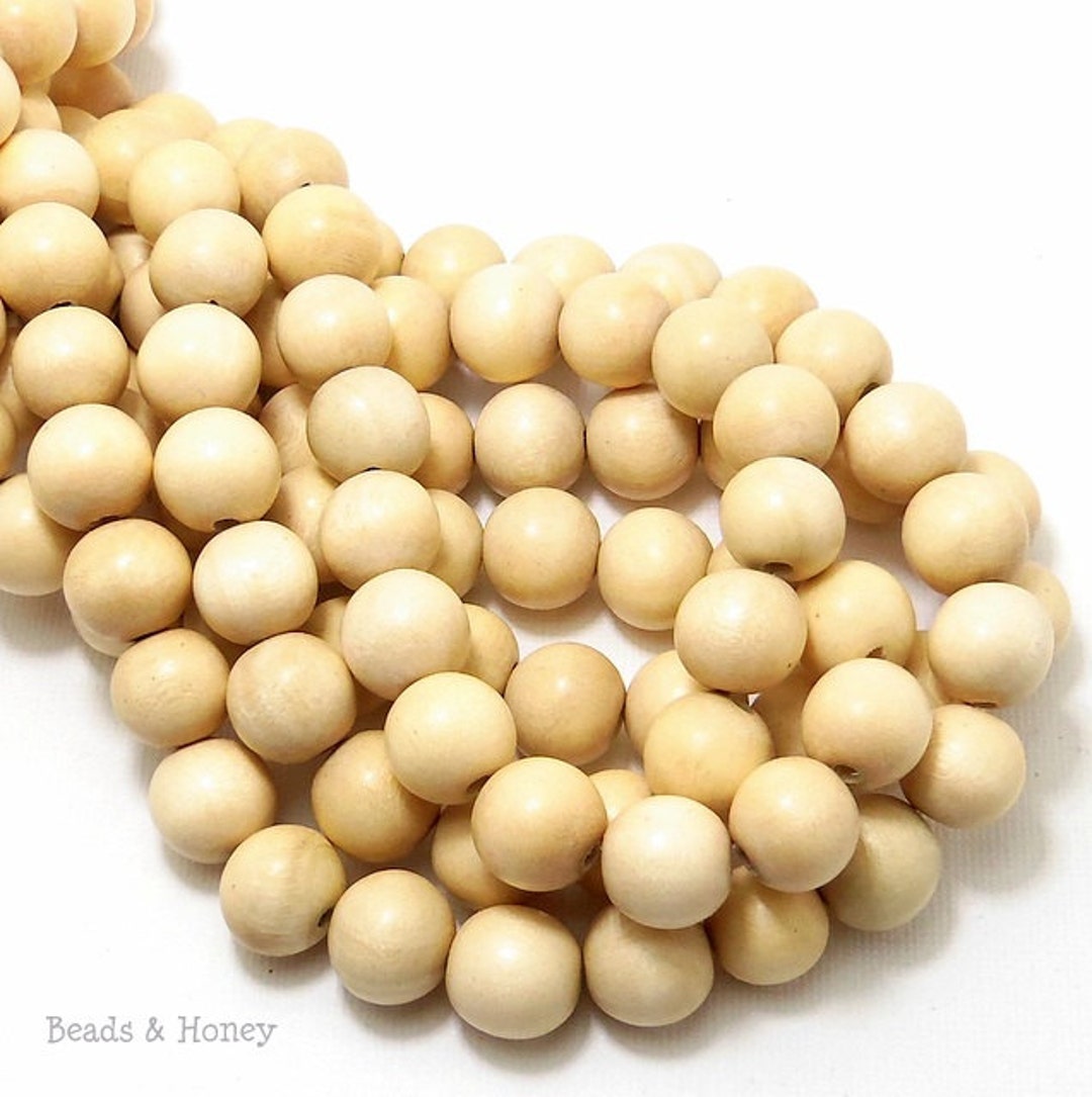 Whitewood, 12mm, Round, Unbleached, Philippine, Natural Wood Beads ...