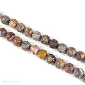 Bird's Eye Rhyolite, Large Hole, 10mm, Rainforest Jasper, Round, Dakota ...