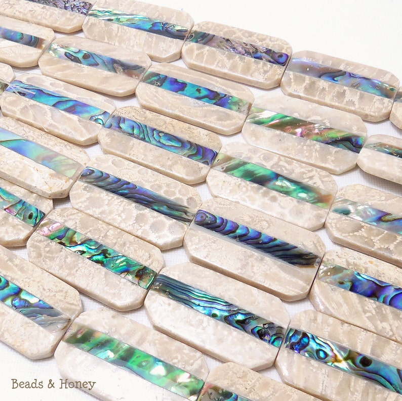 Mactan Stone Abalone Shell Inlay Rounded Rectangle Flat | Etsy