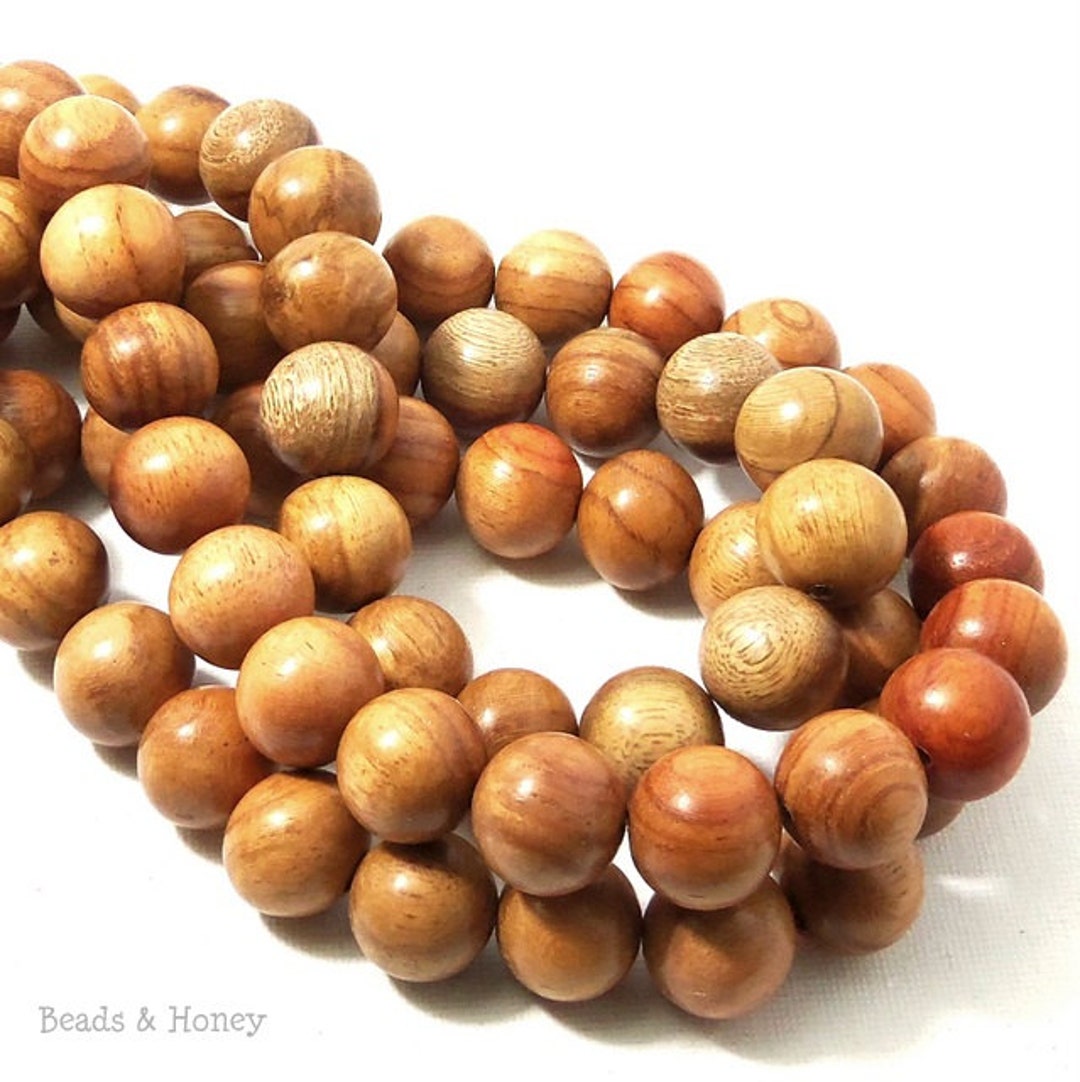 Narra Wood, 14mm, Light to Medium, Golden Brown, Round, Smooth, Natural ...