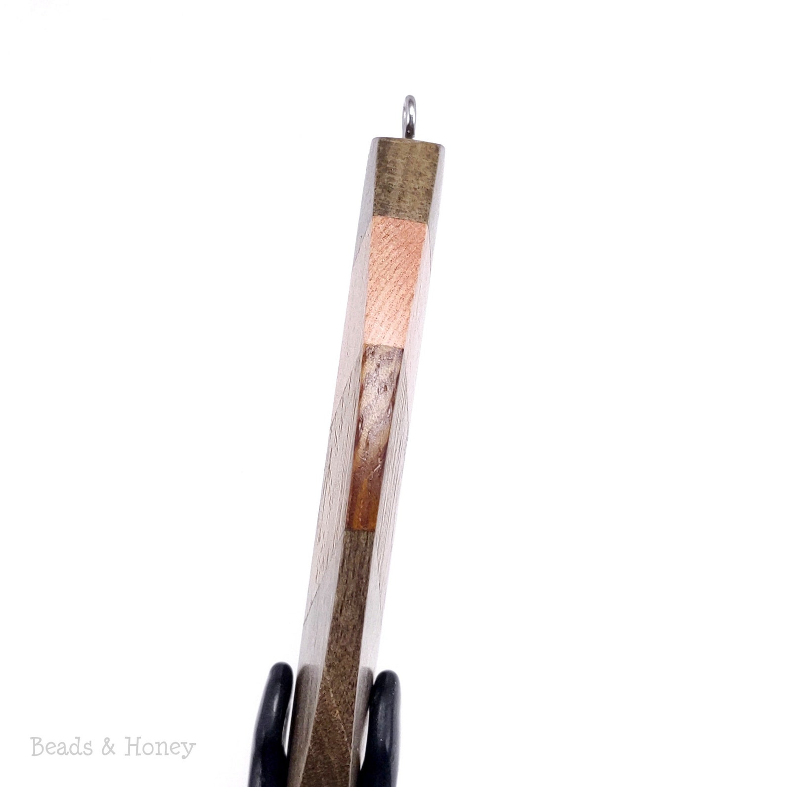 Mosaic Mixed Wood Leaf/feather Shield Pendant Stainless Steel | Etsy