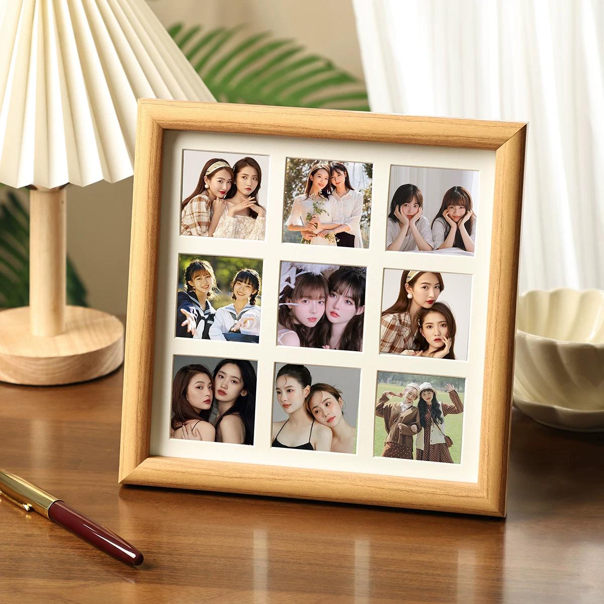 Framed Photo Collage – Personalized Grid Layout (3x3), Printed Photos ...