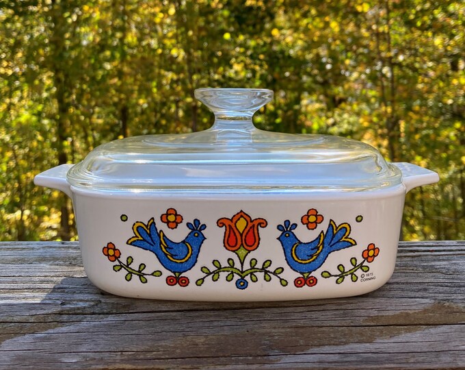 Set of 3 Corning Ware Country Festival Pattern 1 Lidded Casserole Dish ...
