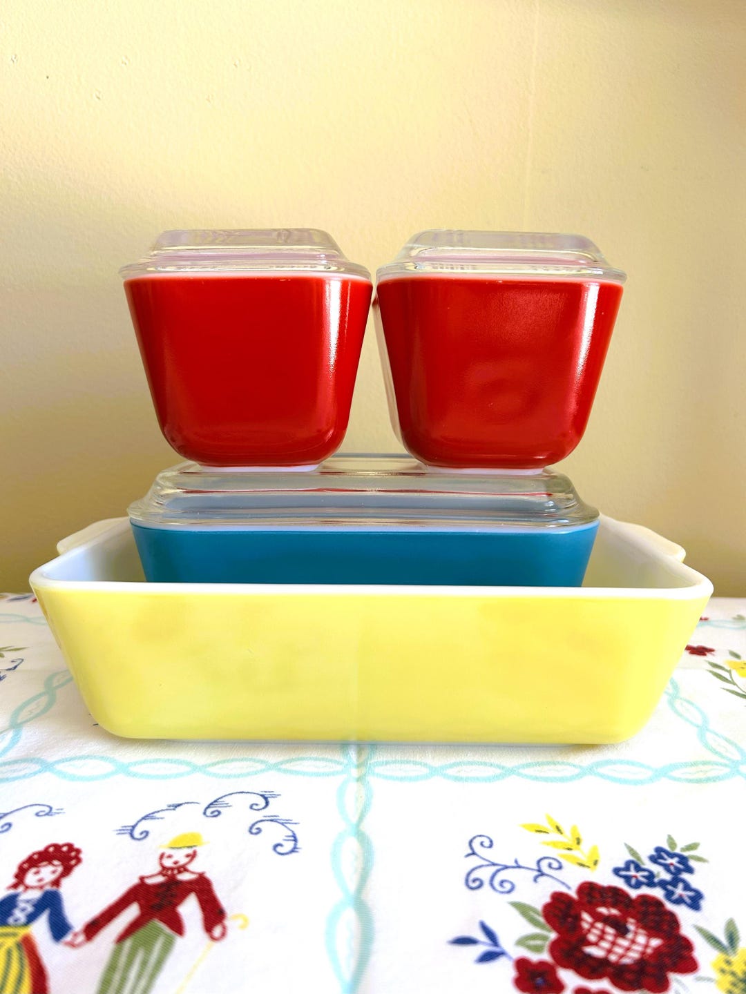 Pyrex Refrigerator Set Pyrex Fridgie Primary Colors - Etsy