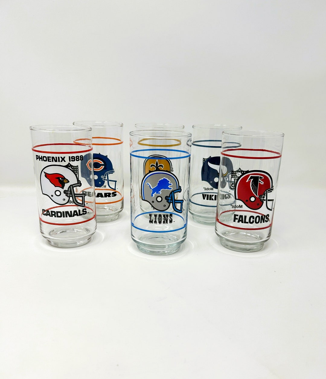 NFL Football Team Glasses - Mobil Gas Station - Etsy
