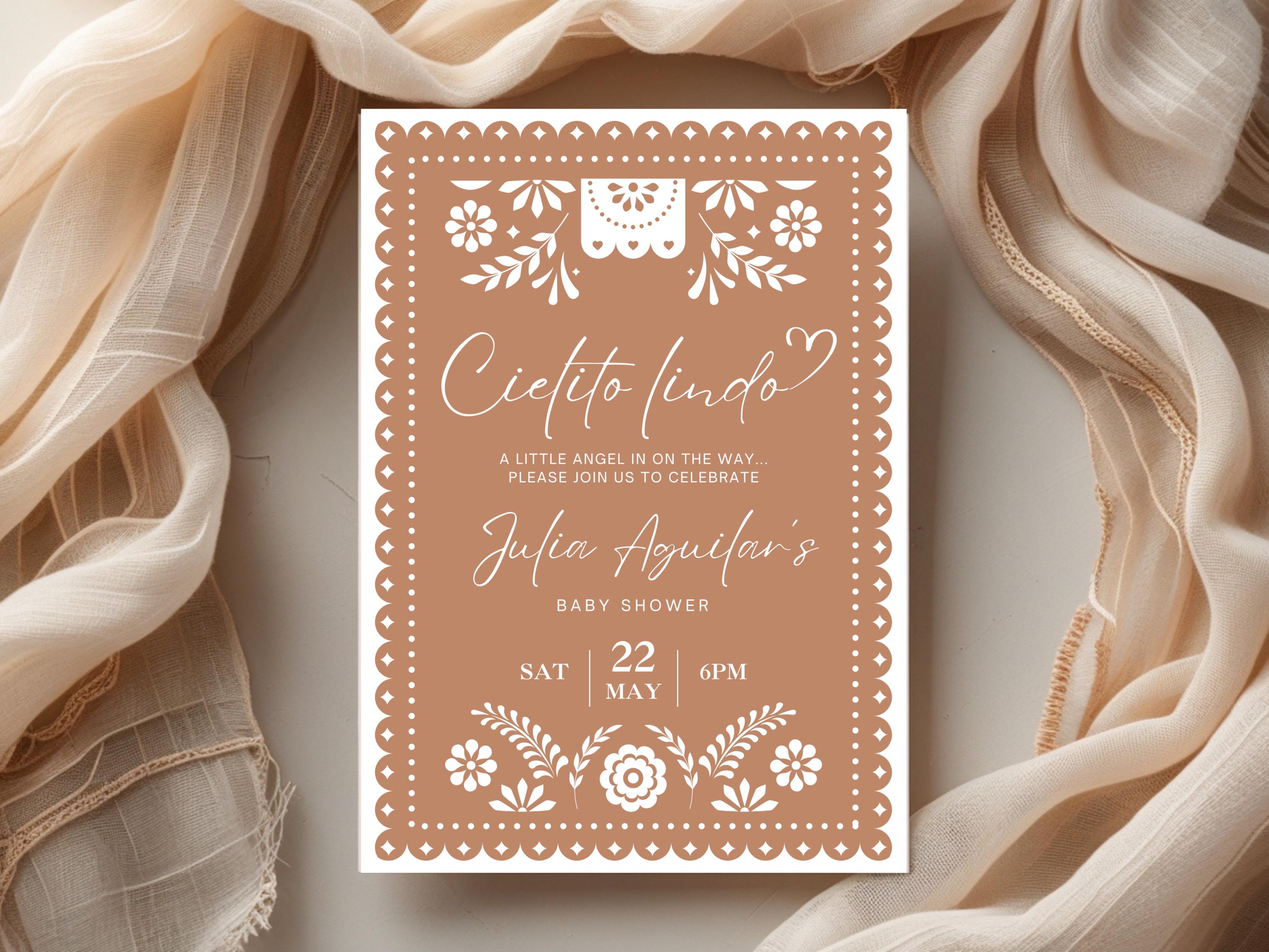 Cielito Lindo Baby Shower Invitation | Papel Picado Baby Shower Invite ...