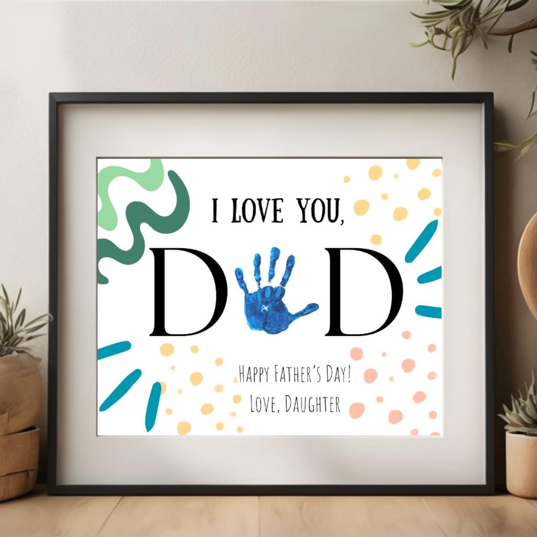 DIY Father's Day Handprint Art - Instant Download Print - Etsy