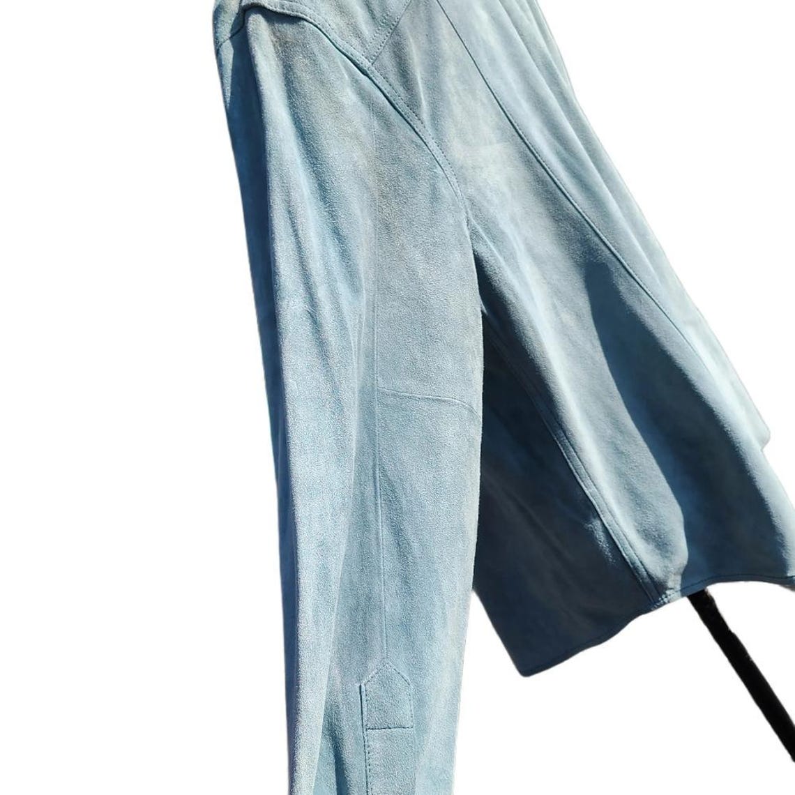 Lauren, Ralph Lauren. Vintage, 90s, Light Blue Suede Button-down Shirt ...