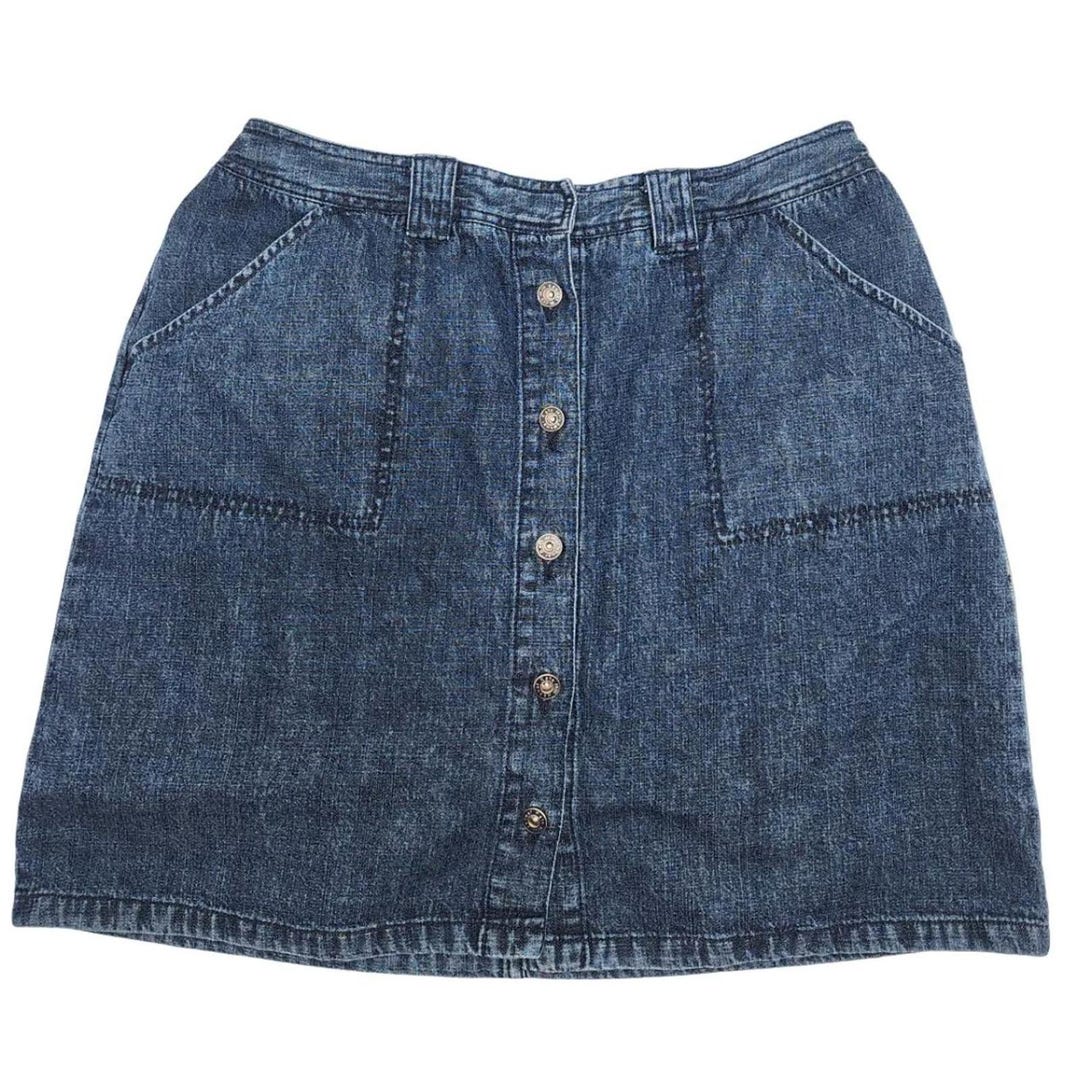 Kate Hill. 90s Denim Skort With Buttons Down the Front. Size: 4 - Etsy