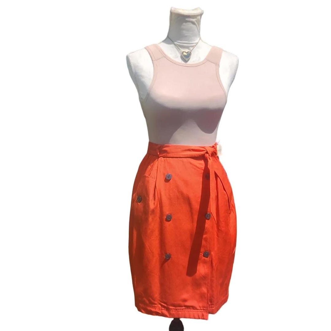 Ann Klein. 80s 100% Silk Skirt Knee Length Pencil Skirt. Size: 4 NWT - Etsy