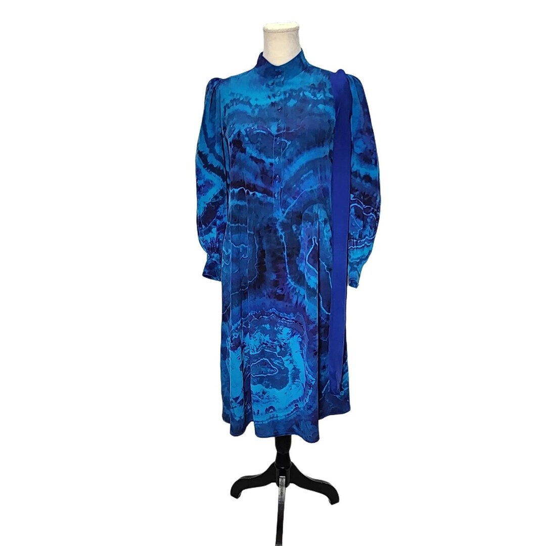 Cassis. Vintage, OOAK, Handmade Upcycled 100% Silk, Long-sleeve Tie Dye ...