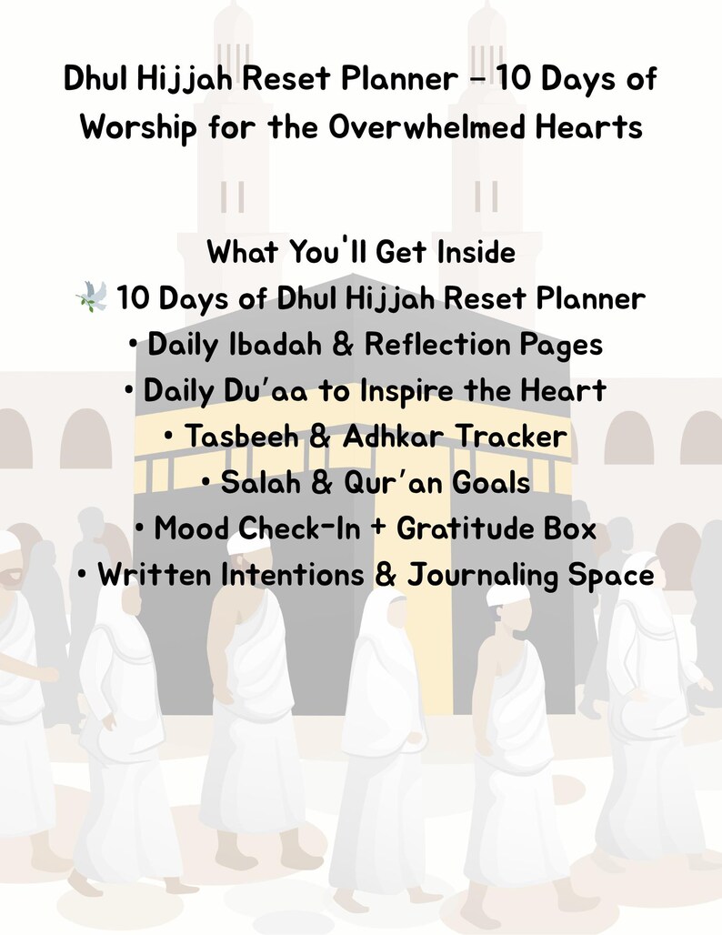 Muslim Kids Dhul Hijjah Planner 10 Day Ibadah Tracker and Islamic ...